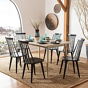 Safavieh American Homes Collection Burris Country Farmhouse Wood Black Spindle Side Chair (Set of 2)