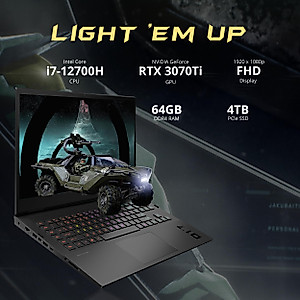 HP OMEN 17.3" 165Hz Gaming Laptop, Core i7-12700H, 64GB DDR5 RAM, 4TB PCIe SSD, Backlit Keyboard, NVIDIA GeForce RTX 3070Ti, HD Webcam, Win 11 Pro, Black, 128GB Hotface Extension Set