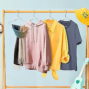 Quality Hangers Clear Plastic Hangers for Clothes | 50 Pack - Heavy Duty Hangers Space Saving Crystal Clear Acrylic Hangers | 360 Degree Swivel Hook and Notches | 17.5 Inch (Clear, 50)