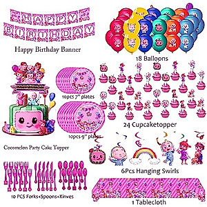 Alphabet Song Cartoon Party Supplies Decorations for child, Birthday Party Decorations Include Stickers, Plates, Napkins, Tablecloth, Forks, Knife and Spoons for Boys Girls