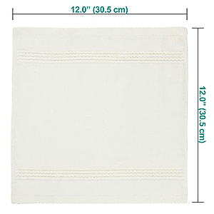 East'N Blue Lara Turkish Cotton Washcloths for Quick Dry, Extra Soft and Absorbent, 4 Pack Washcloth Set (Cream)