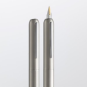 LAMY L74-F Fountain Pen, Nib F (Fine), Dialog 3, Palladium Coat, Dual Use Type