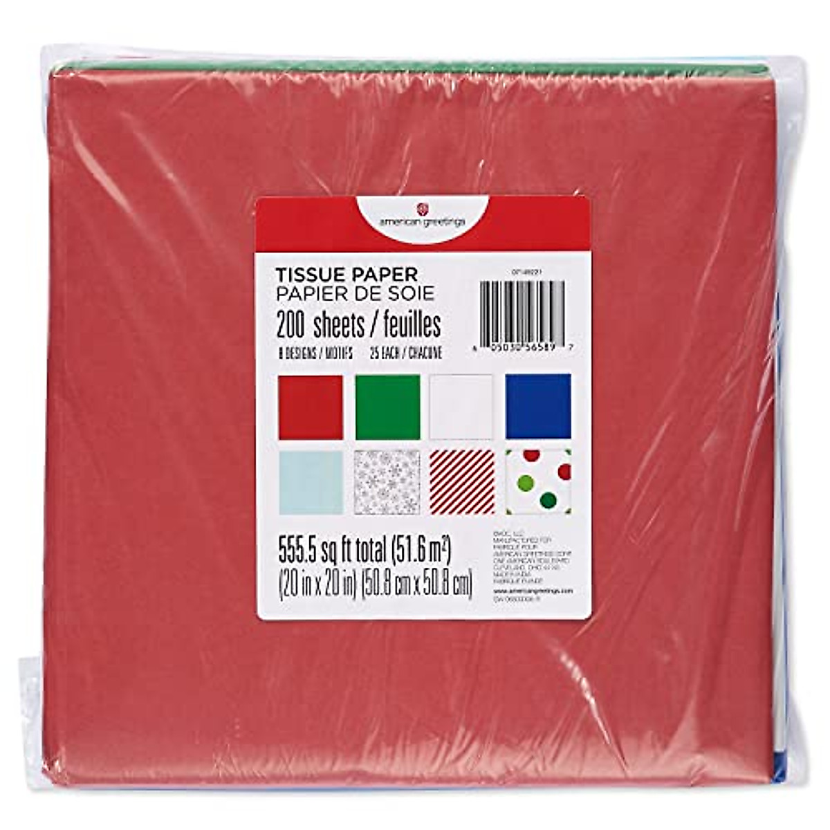 American Greetings 200 Sheet Bulk Winter Assortment Christmas Tissue Paper for Birthdays and All Occasions
