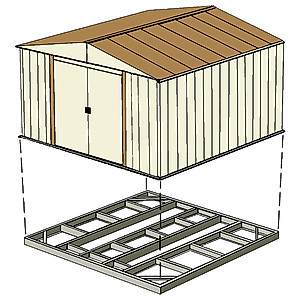 Arrow FDN109 Storage Shed with Floor Base Kit for 8'x8', 10'x8' & 10'x9' Arrow sheds