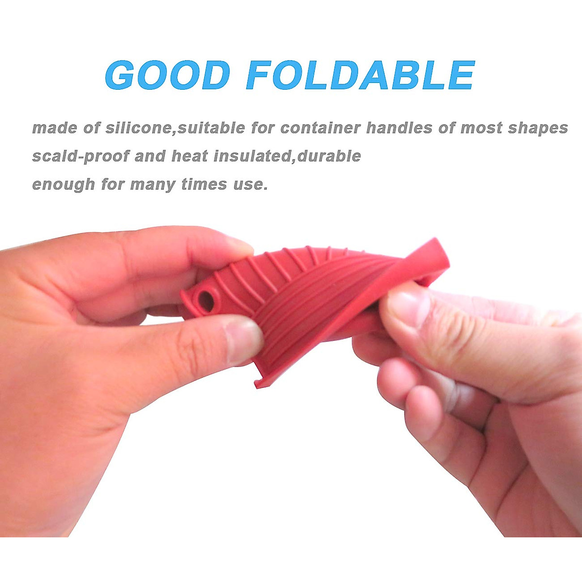 2 Pairs Silicone Assist Hot Pan Handle Holder, Hot Skillet Handle Covers Pot Grip Handle Sleeve Iron Non-Slip Heat Resistant Insulated Grip for Cast Iron Skillets and Traditional Pots (Black, Red)