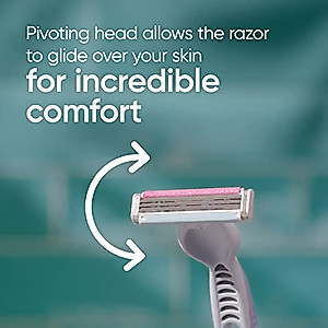 Gillette Venus Simply3 Disposable Razors for Women, 8 Count, Designed for a Close and Comfortable Shave