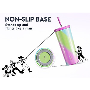 Meoky 24 oz Insulated Tumbler with Lid and Straw, Stainless Steel Vacuum Insulated Tumbler, Keeps Cold for 24 Hours, 100% Leak Proof, Fits in Car Cup Holder (Fairytale)