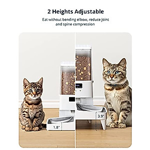 Automatic Cat Feeders, WiFi 5L Automatic Pet Feeder with Anti-Stuck Design, Programmable Cat Food Dispenser for 1-2 Cats and Dogs, 60 Portion 10 Meal Per Day
