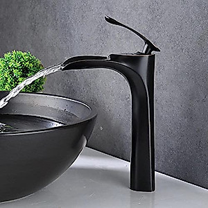 Bathroom Sink Faucet Sink Faucet Single Handle Brass Sink Faucet Bathroom Sink Faucet Single Handle hot and Cold Water Tank Faucet Desktop Crane Toilet Faucet ( Color : Black Oil Brushed )