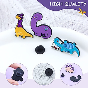 Cute Dinosaur Enamel Lapel Pin Set, LEEFONE 8 PCS Cartoon Animal Brooch Pin, Novelty Animal Pattern Badges Brooch Pins for Clothing Bags Jackets Accessories Supplies DIY Crafts Women Men