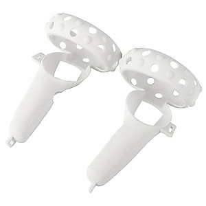 Palumma Silicone Controller Grip, Touch Controller Grip Cover for PICO neo3 VR Anti-Throw Handle Protective Sleeve Accessories with Adjustable Wrist Knuckle Strap(Silver Grey)