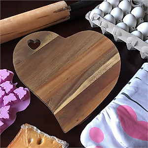 Heart Shaped Charcuterie Board - Heart Charcuterie Board Chautierre Board Brisket Cutting Board Charcuterie Meat And Cheese Platter Unique Cheese Board Wooden Cutting Board Cool Cutting (Acacia Wood)