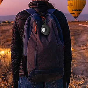 Geiomoo Silicone Case Compatible with Air Tag and Beats Fit Pro, 2 in 1 Protective Cover with Carabiner (Black)