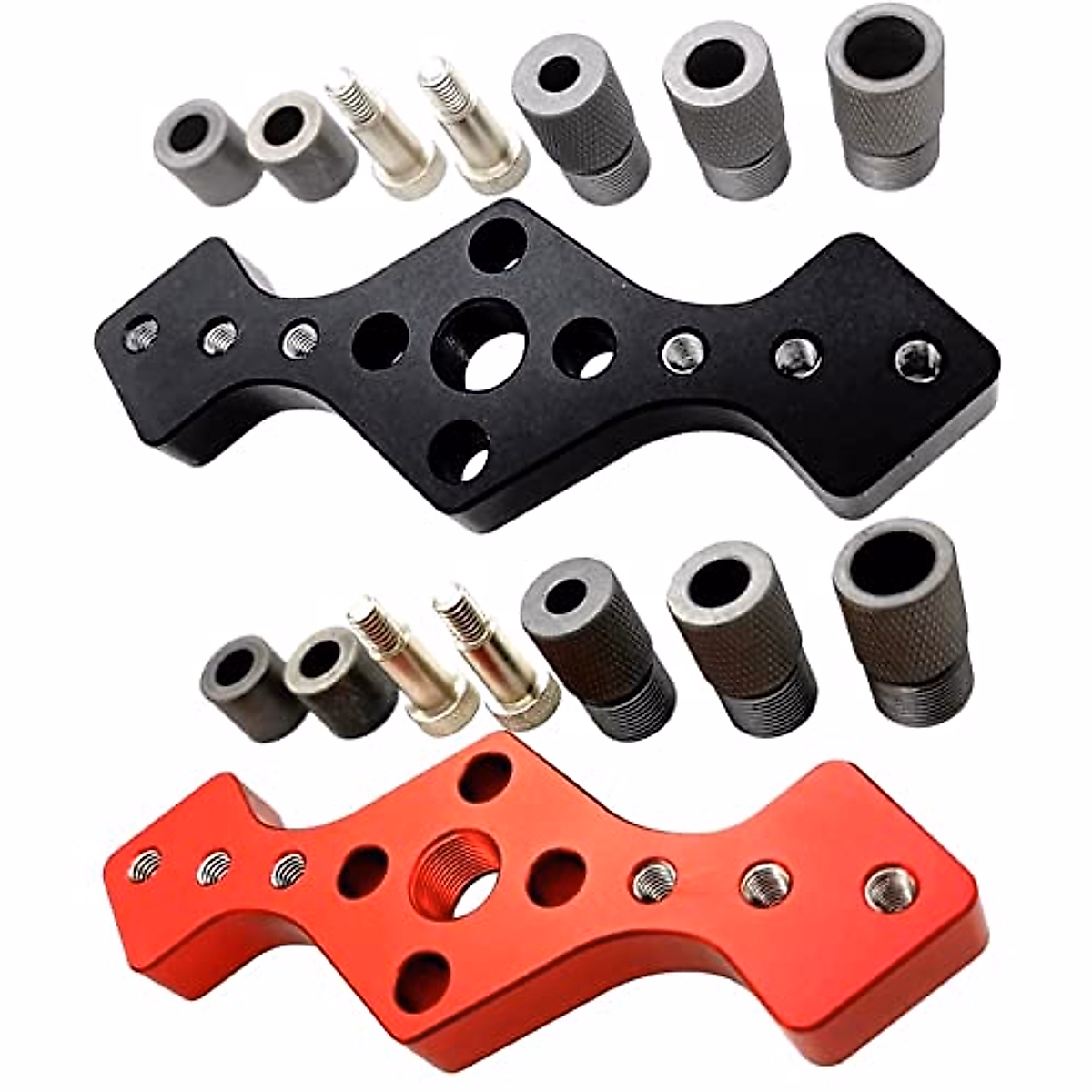 pocket screw jig Woodworking Drill Locator Vertical Pocket Hole Jig Doweling Self Drill Bit Guide Jig Locator Centering Guide Kit Pin Fixture (Color : BLACK)