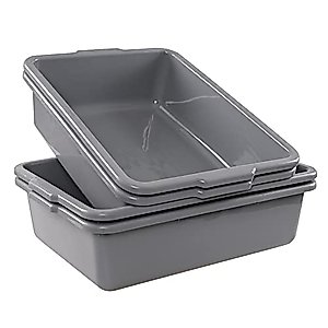 Sandmovie 25 L Commercial Bus Tubs, Plastic Utility Bus Box, 4-Pack