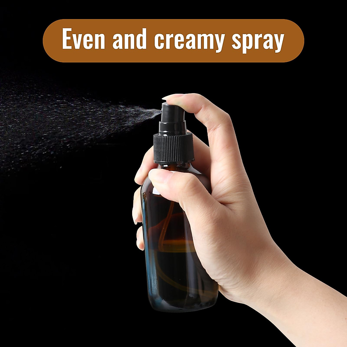 STARSIDE 16 Pack4oz Amber Glass Spray Bottles with Fine Mist Sprayer & Dust Cap for Essential Oils, Perfumes,Cleaning Products, 120 ml Fine Mist Glass Spray Bottle