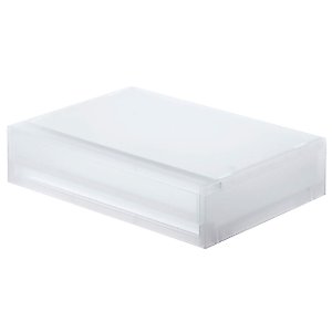 MUJI Polypropylene Drawer Storage Box, A4 Wide, 37cm Width x 26cm Depth x 9cm Height, White