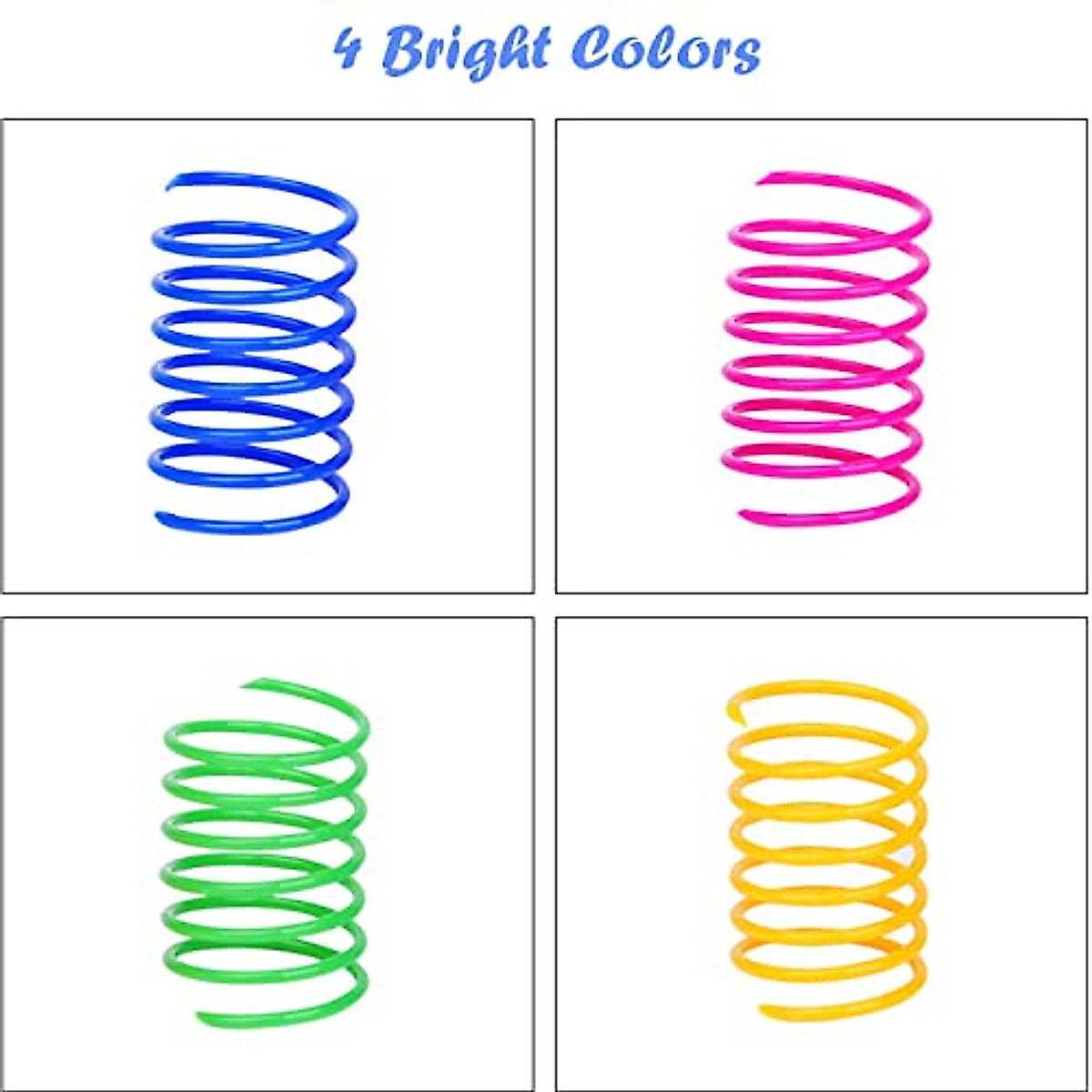 ISMARTEN Cat Spring Toys Pet Wide Plastic Colorful Springs Cat Toys for Cat Kitten Pets (Random Color) (10pcs)