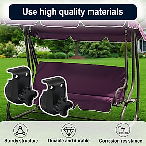 2 Pcs Swing Canopy Porch Patio Outdoor Swing Frame Replacement Parts, Swing Frame Plastic Match Diameter 20-23mm Swing Chair Frame Fitting to Attach Canopy Frame