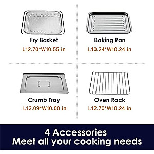 Toaster Oven Air Fryer Combo, AUMATE Kitchen in the box Countertop Convection Oven, Airfryer,Knob Control Pizza Oven with Timer/Auto-Off, 4 Accessories and Recipe Included,1550W,19 QT, Stainless Steel