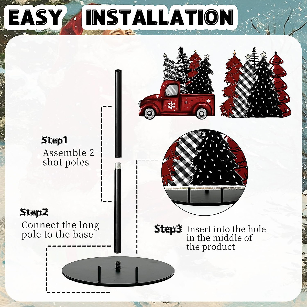 Christmas Paper Towel Holder, Red Truck Christmas Decoration, Buffalo Plaid Christmas Tree Towels Paper Holder for Kitchen Countertop Bathroom Home Farmhouse, Winter Replaceable Xmas Tree Decor Indoor