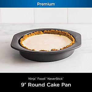Ninja B30309 Foodi NeverStick Premium 9 inch Round Cake Pan, Nonstick, Oven Safe up to 500⁰F, Dishwasher Safe, Grey