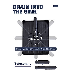 BRONYPRO Dish Drying Rack, 2 Tier Dish Drying Rack for Kitchen Counter, Extra Large Dish Strainer with Drainboard, Dish Organizer with Drying Board, Utensil Holder, Cup Rack, Black