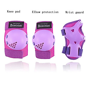 BOSONER Kids/Youth Knee Pads Elbow Pads Wrist Guards Set for 3-15 Years, Child Protective Gear Set for Multi-Sports Outdoor, Roller Skates, Cycling, BMX Bike, Skateboard, Inline Skating, Scooter