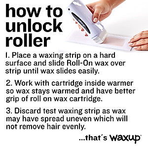waxup Rose Roll On Wax 2 Pack and 100 Wax Strips, Hair Removal Wax Cartridge, Roller wax Refill for Waxing Kit.