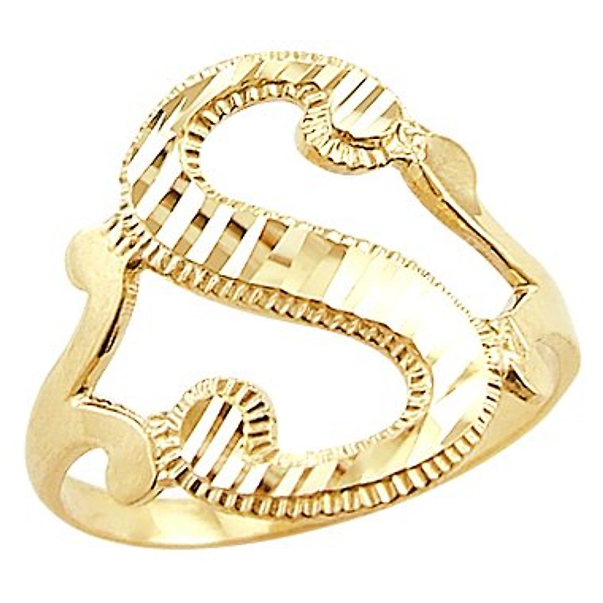 Sonia Jewels Size- 11-14k Yellow Gold Initial Letter Ring S