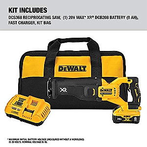 DEWALT 20V MAX* XR Reciprocating Saw Kit, Power Detect Tool Technology (DCS368W1)
