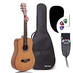 Hola! Music Acoustic Guitar Bundle for Beginners and Kids - 3/4 Size (36") Guitars - "Natural"