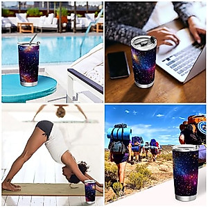Wassud Colorful Starry Sky 20 oz Tumbler with Lid and Straw Stainless Steel Double Wall Vacuum Tumblers Insulated Travel Coffee Mug for Cold and Hot Drinks