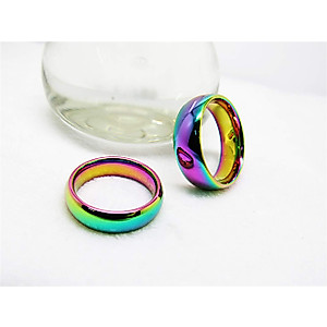 Fashion Month 5mm Tungsten Carbide Ring Rainbow Gay Lesbian Wedding Engagement Colorful LGBT Pride Band Size 7.5