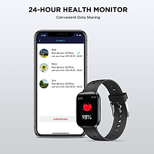 omthing Smart Watch, Fitness Tracker with Heart Rate and Sleep Monitor, 20 Sports Modes, IP68 Waterproof Pedometer, 1.65" Full Touch Screen, Activity Tracker Compatible with Android iOS