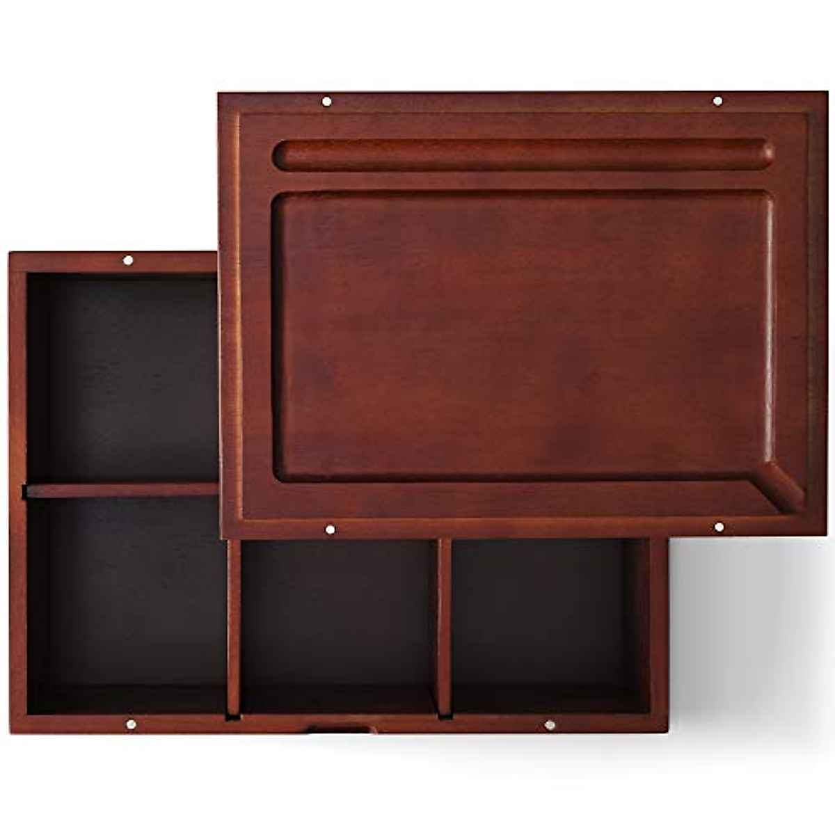 VUTADA Wood Stash Box Large with Rolling Tray - 11” x 8” x 4” Keepsage Storage Box - Handmade Decorative Stash Box with Magnetic -- Premium Quality Dovetail Design Wooden Boxes ( Wood)