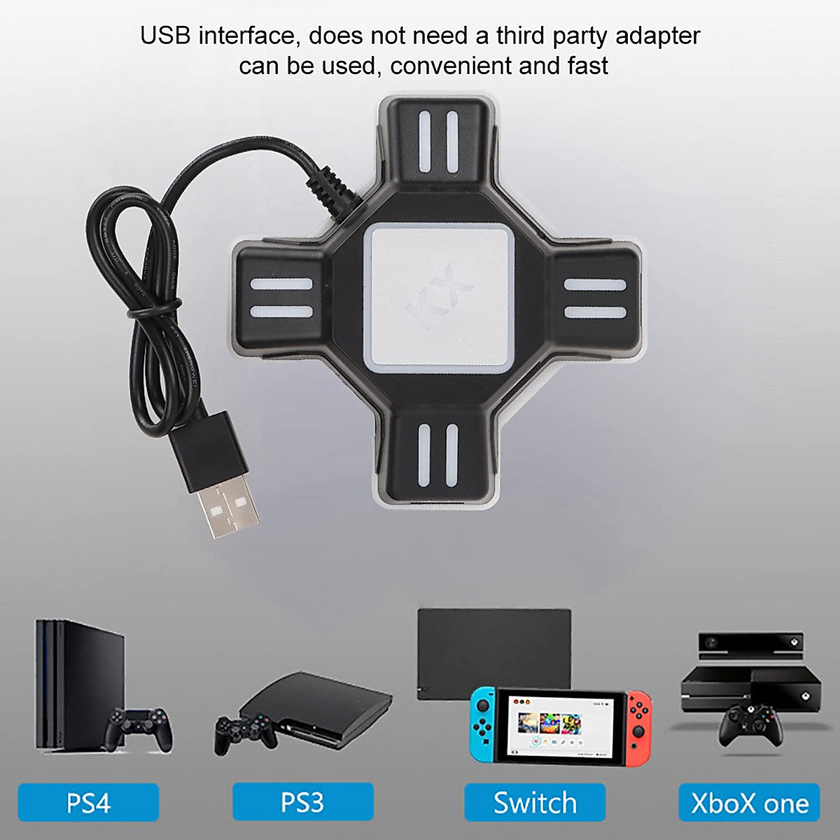Gamepad Converter, Game Console Mouse and Keyboard Converter for PS4/PS4 Pro/PS4 Slim/XBOXOne/XBOXOne S/XBOXOne X/PS3/PS3 Slim/Switch