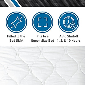 BodyMed Heated Mattress Pad with Skirt, Queen, 60 in. x 80 in. – Fitted Electric Mattress Topper with Temperature Control – Includes Two Controllers – Quilted, Washable, Mattress Protector for Heat