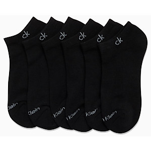 Calvin Klein Women's Athletic Socks - Cushion No Show Socks (6 Pack), Size 4-10, Black