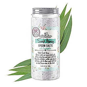 Bella & Bear Soak Away Epsom Bath Salts, Detox, Soothes Sore Muscles, Exfoliates, 14oz