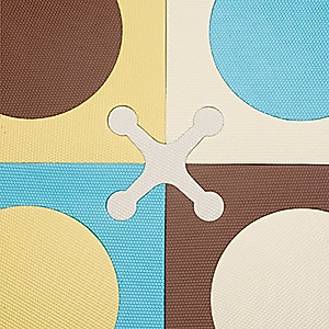 Skip Hop Baby Infant & Toddler Playmat with Interlocking Foam Floor Tiles, Blue / Gold