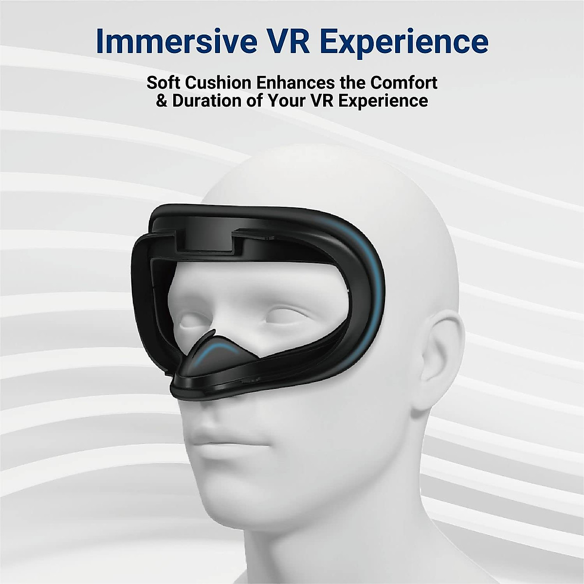 TNP VR Face Cover and Lens Protector Compatible with Oculus Quest 2 - Oculus Quest 2 Silicone Face Cover with Nose Light Blocker and Proof Lens - Sweat Guard Silicone Cover for Oculus Quest 2