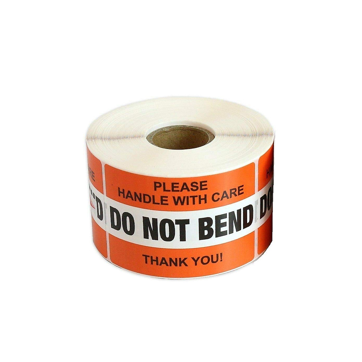 2 X 3 Orange Do Not Bend Handle with Care Thank You Stickers Color - Orange (200 Stickers)