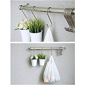 Gikbay Heavy-Duty Stainless Steel, Gardening Tools for Plants, Silver Hanging Hooks Installation Hardware Designed for Any Kitchen (S, 10 Pcs), Small