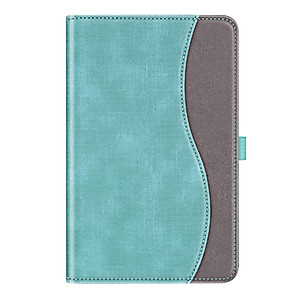 Fintie Case for Samsung Galaxy Tab A 8.4 2020 Model SM-T307, [Corner Protection] Multi-Angle Viewing Smart Stand Back Cover with Pocket, Turquoise/Brown