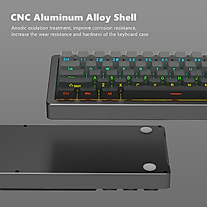 Womier S-K71 75% Gaming Keyboard, Aluminum Alloy Shell Wireless Mechanical Keyboard Bluetooth/2.4G/Wired Hot Swappable Pre-lubed Switches, Gasket Mounted RGB Creamy Keyboard for Mac/Win, Black