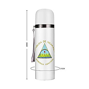 Coat of Arms of Nicaragua. Insulated Water Bottle 19 OZ Stainless Steel Travel Mug For Drink Sports Camping Hiking Outdoors