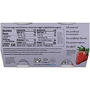 Siggi's, Lower Sugar Strawberry Yogurt 4 Count, 5.3 Ounce