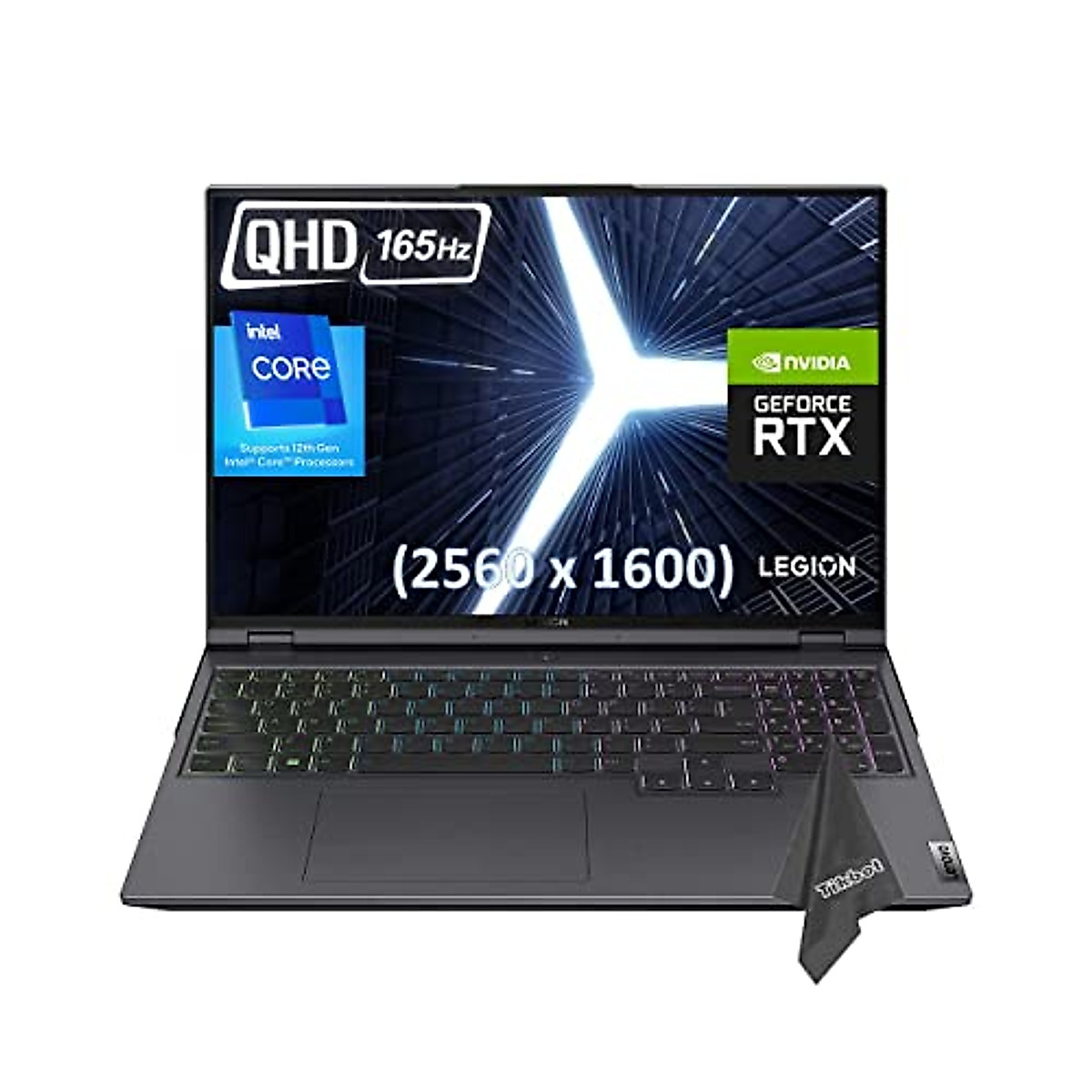 Lenovo 2022 Legion 5 Pro 16" Gaming Laptop WQXGA (2560x1600) 165Hz, 12th Gen Intel Core i7-12700H -NVIDIA GeForce RTX 3050Ti, Win 11 Home, with Cloth (16GB RAM | 1TB PCIe SSD)