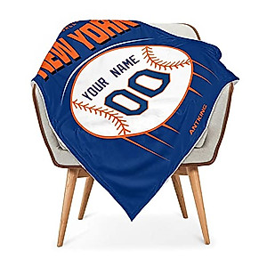 ANTKING New York Throw Blanket Custom Any Name and Number for Men Women Baby Gifts